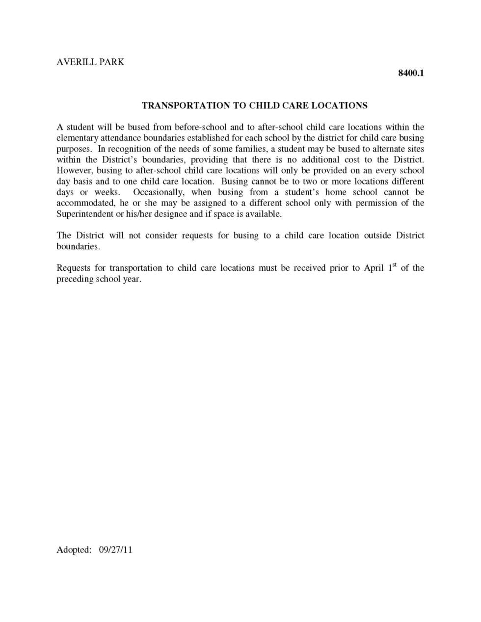 Alternate Transportation Forms Available | Averill Park Central School ...