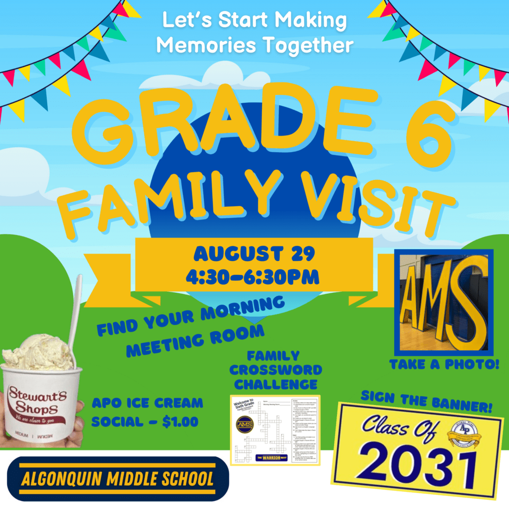 Grade 6 Family Visit Event (Aug. 29, 2024) | Averill Park Central ...