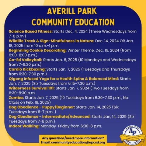 AP Community Education December 2024 & January 2025 Offerings | Averill ...