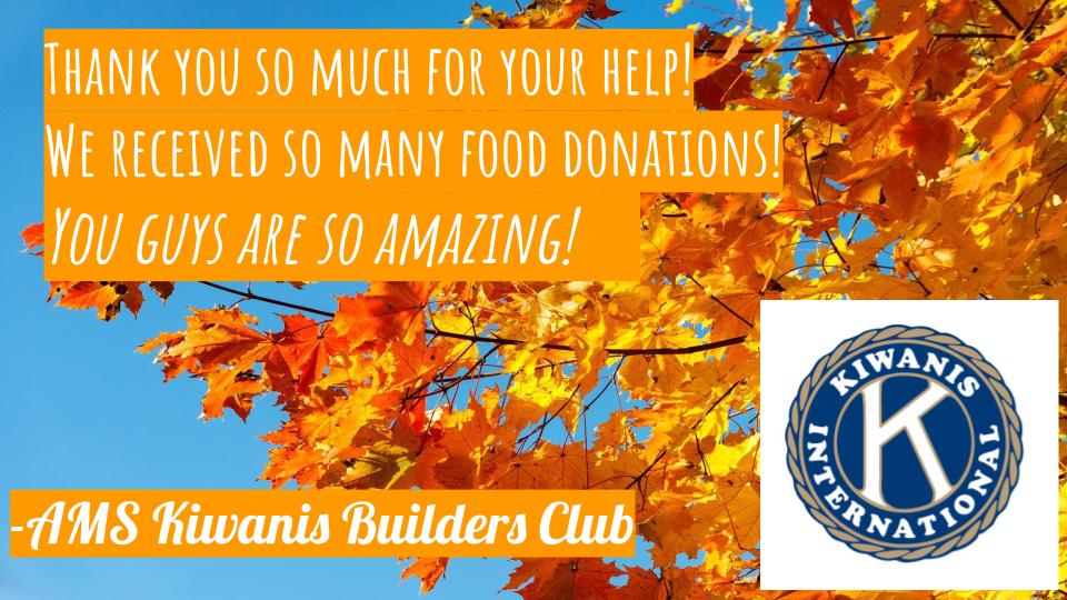 AMS Builders Club Thanks Community for Food & Sock Donations | Averill Park Central School District