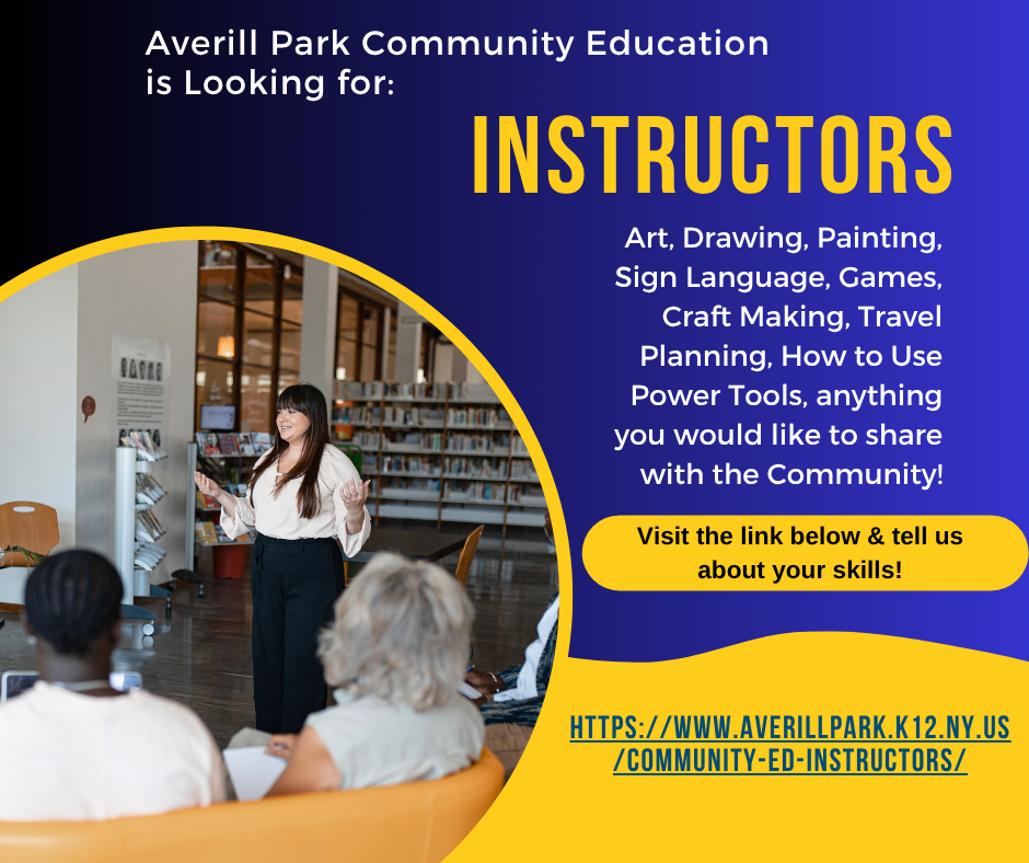Community Education Instructors | Averill Park Central School District